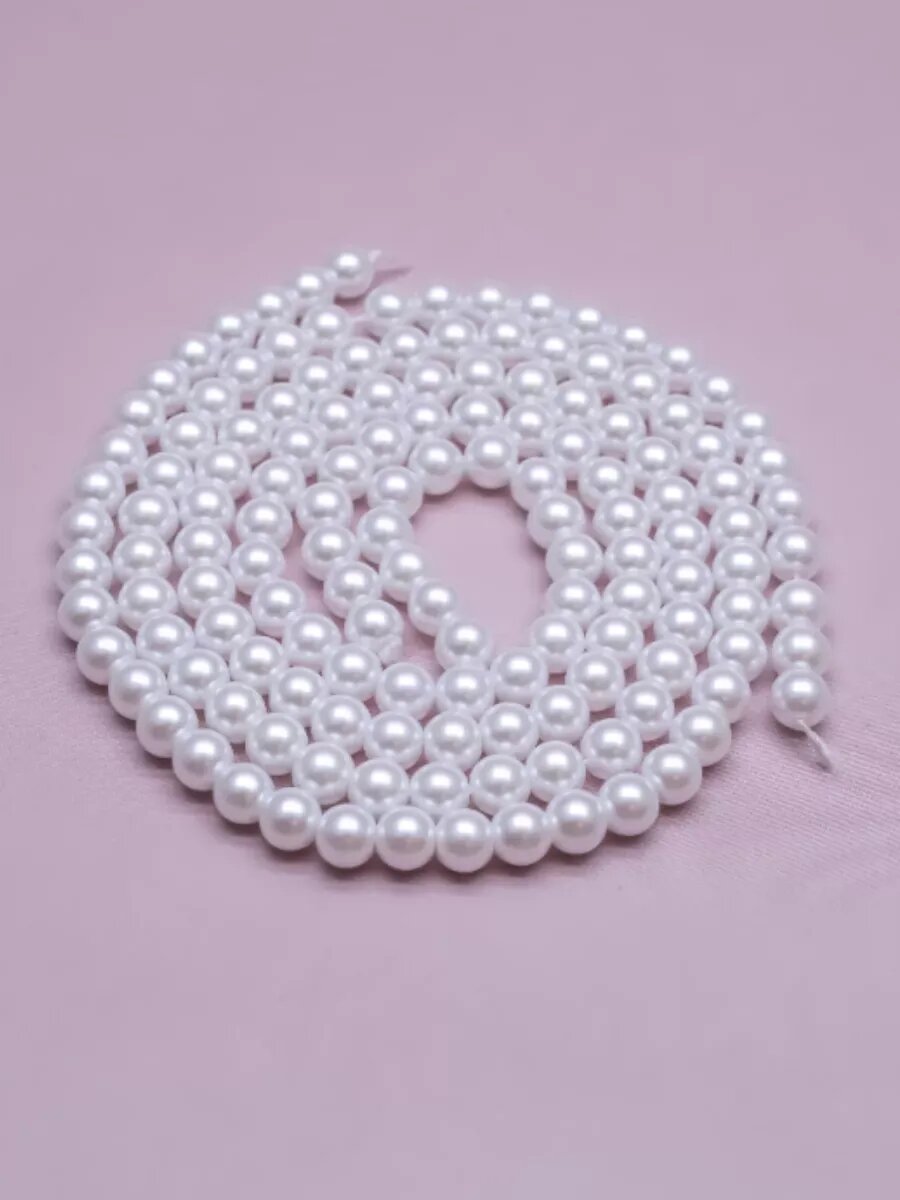 1242 Майорка для создания жемчужных украшений 6мм 1нить люкс