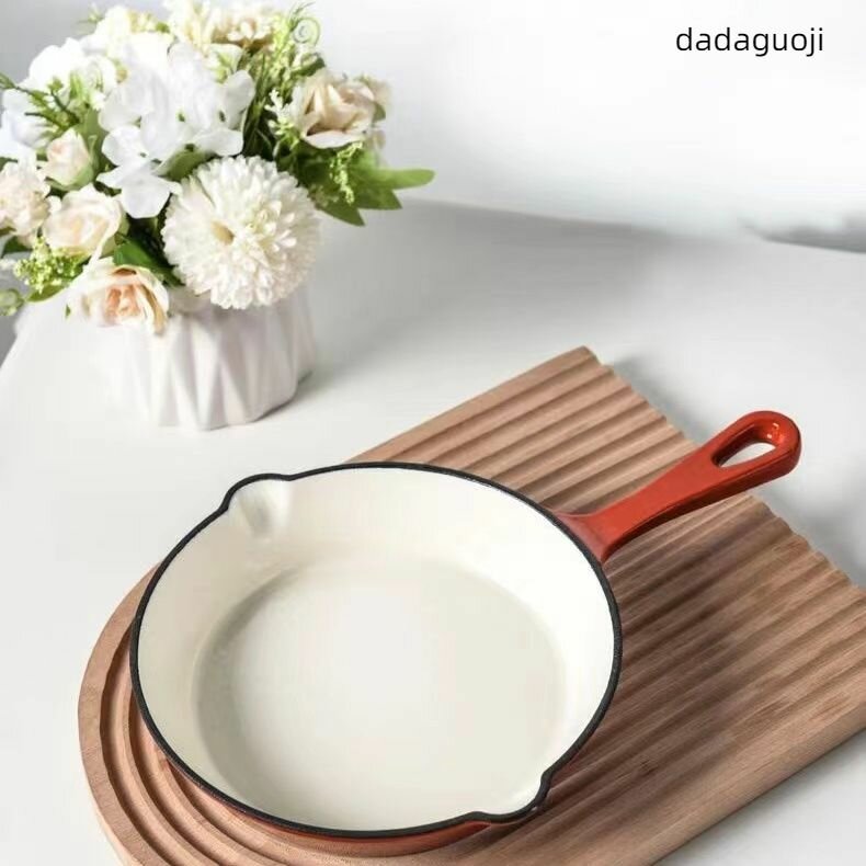 Сковорода-жаровня, чугун, эмалированное покрытие, 25 см, индукционная, двухцветная,