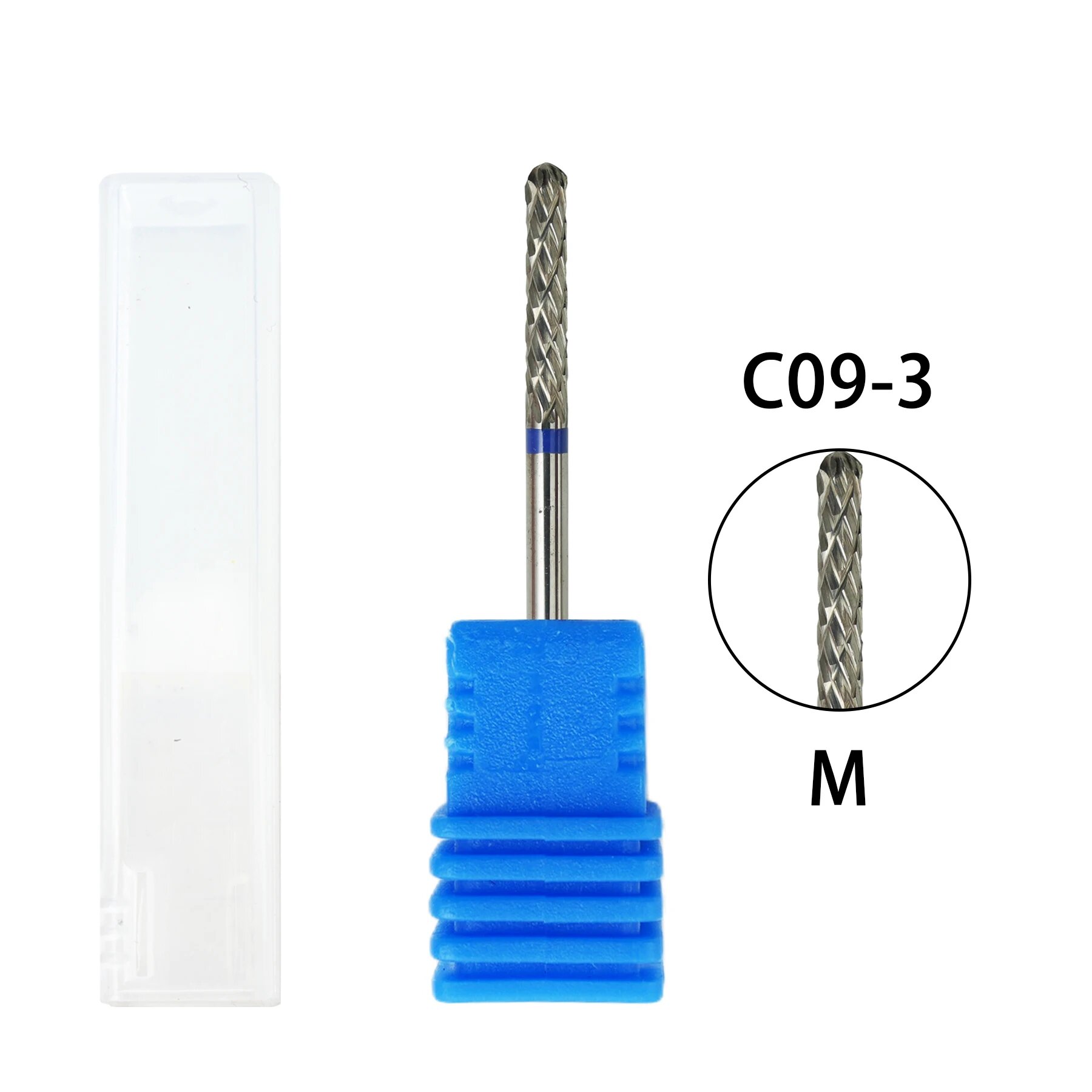 Фреза для ногтей C09-3 M, вольфрамовая, 1 шт