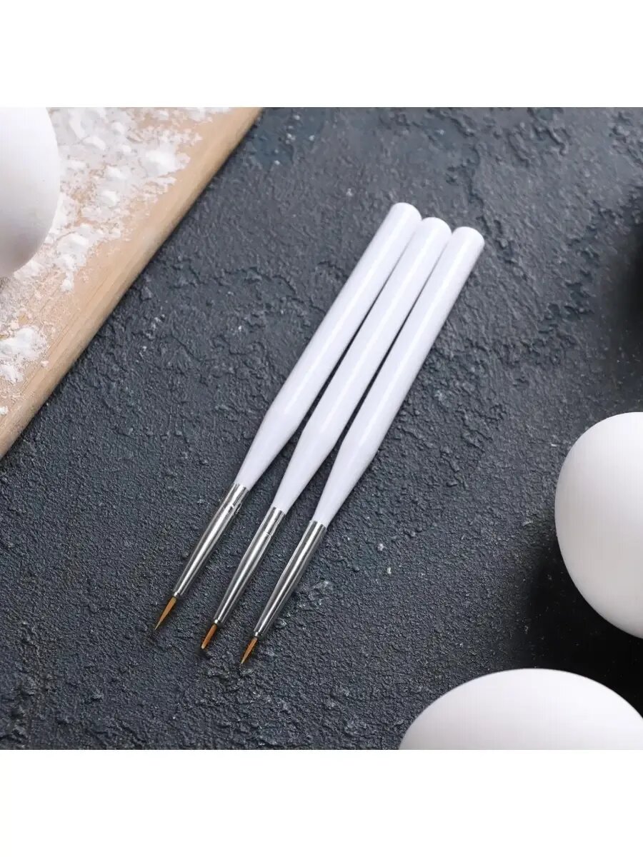 Набор кисточек для декорирования десертов 3 шт.