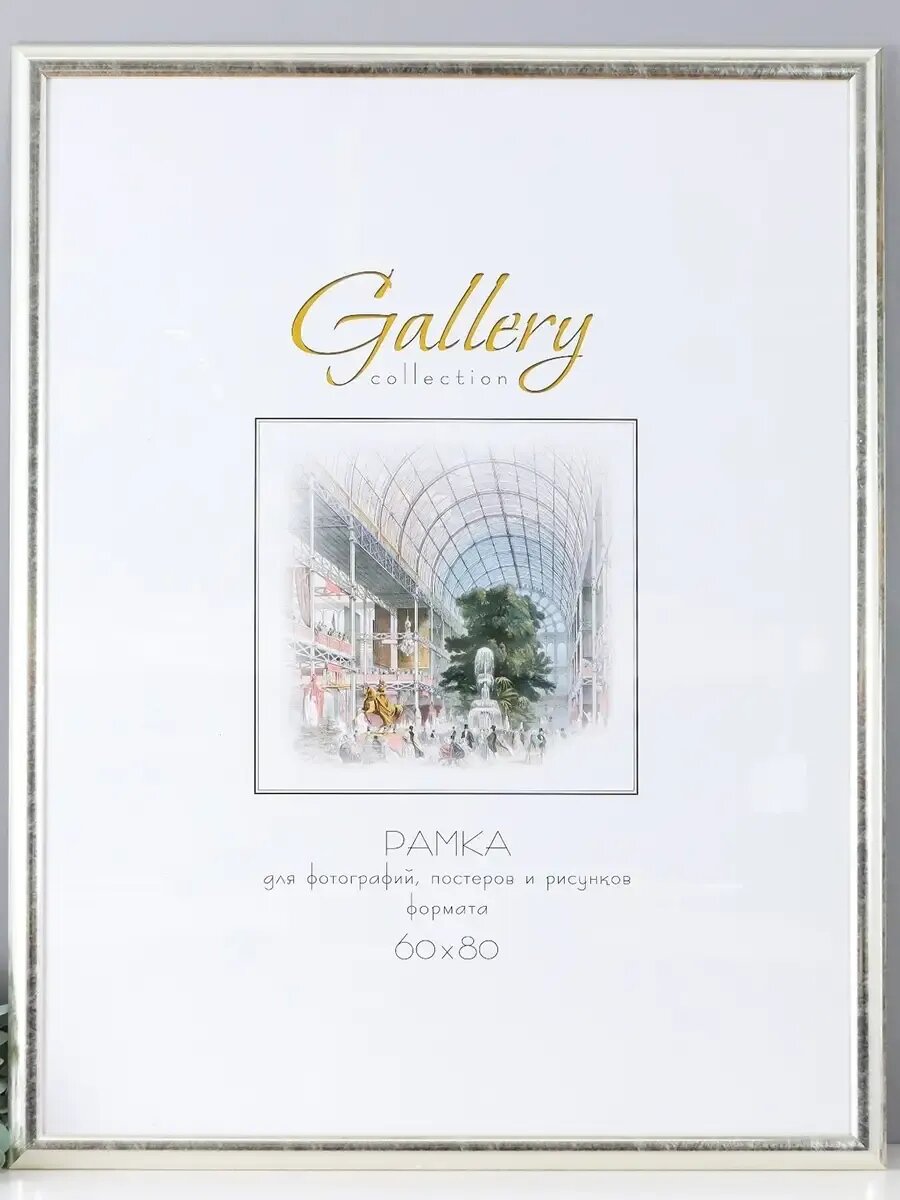 Фоторамка 60х80 см, серебро
