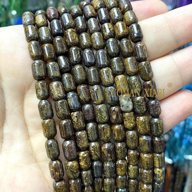 Зеленый изумруд бусины LUOMAN XIARI 6x9 мм Коричневый, 6x9mm 9-10pcs, bronzite