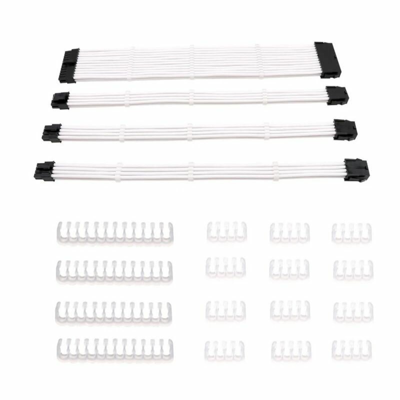 Комплект кабелей-удлинителей для блока питания ПК в оплетке 18AWG 24-контактный для материнской платы, 8 (4+4)-контактный для процессора, 8 (6+2)-контактный для питания PCI-E + расчески