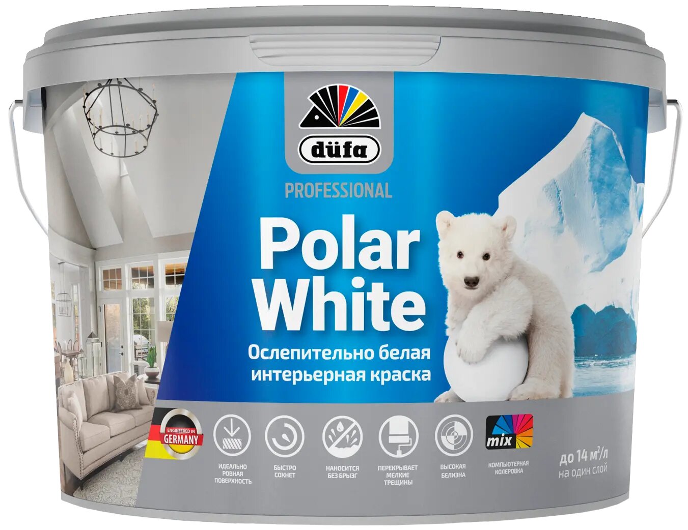 Краска интерьерная Dufa Polar White цвет белый 9 л