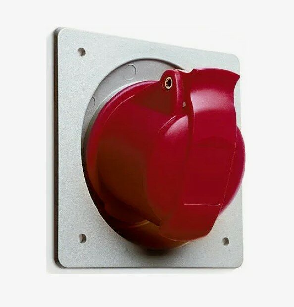 Розетка 432RU6 32A 3P+N+E IP44 6ч панельная с прямым унифицированным фланцем ABB 2CMA193259R1000