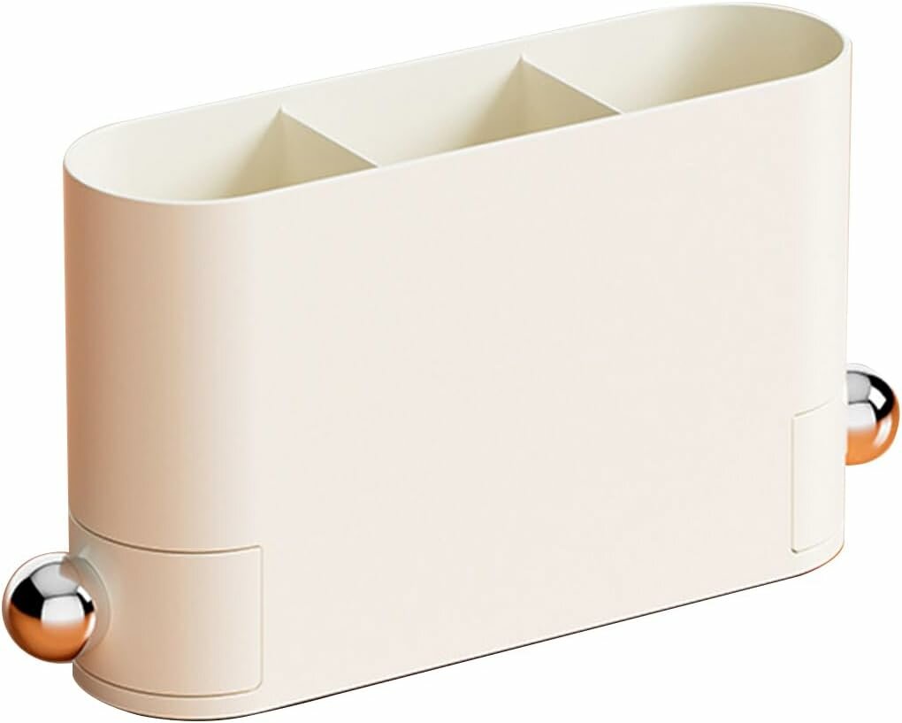 ZSHA Многофункциональная коробка для хранения ручек с 3 отсеками и 2 ящиками органайзер для канцелярии, косметики и карандашей (белый, для офиса и дома)