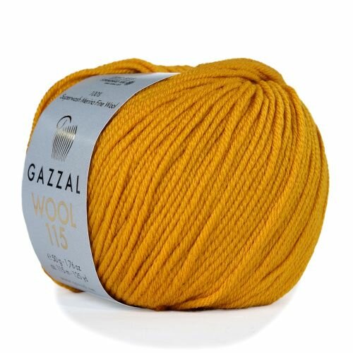 Пряжа Gazzal Wool 115 цвет 3316 курага (50г/115м, упаковка 5 мотков)