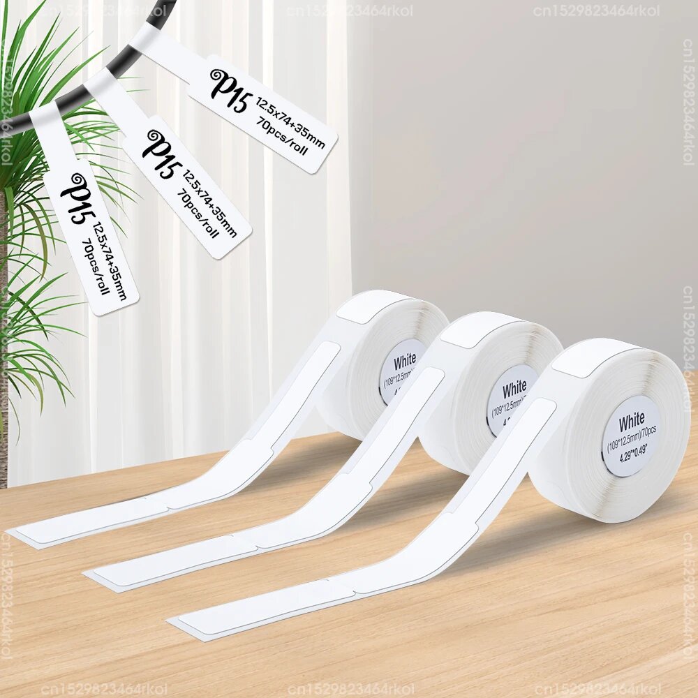 Принтер этикеток P15, портативный мини-термопринтер без чернил, беспроводная этикетировочная машина Bluetooth, аналогичная этикетировочная машина D11 D110, 3PK White Cable