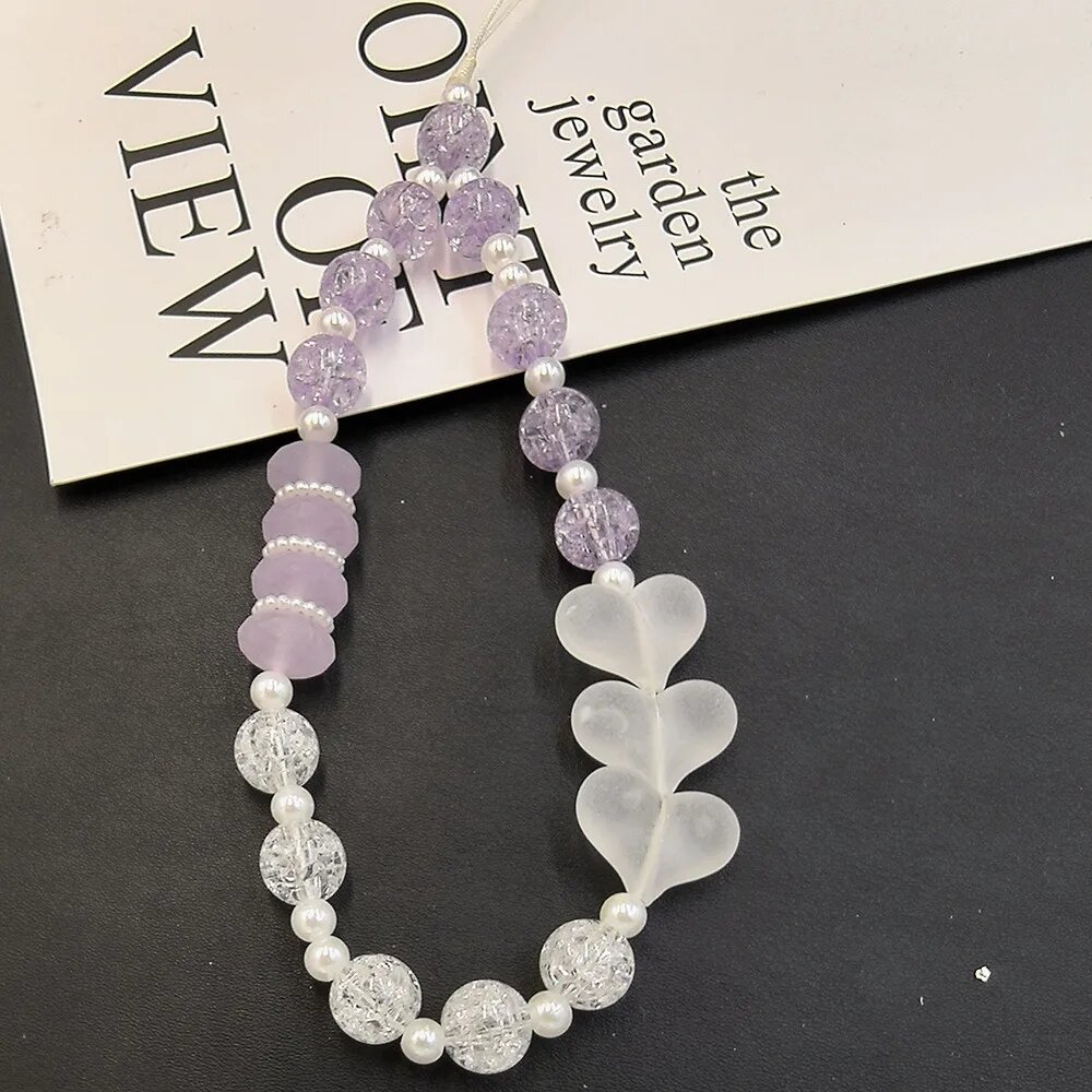 Новинка для цепочки для мобильного телефона, матовый вручную браслет в форме сердца из бисера, высококачественный и универсальный ремешок для камеры, брелок-цепочка, сумка