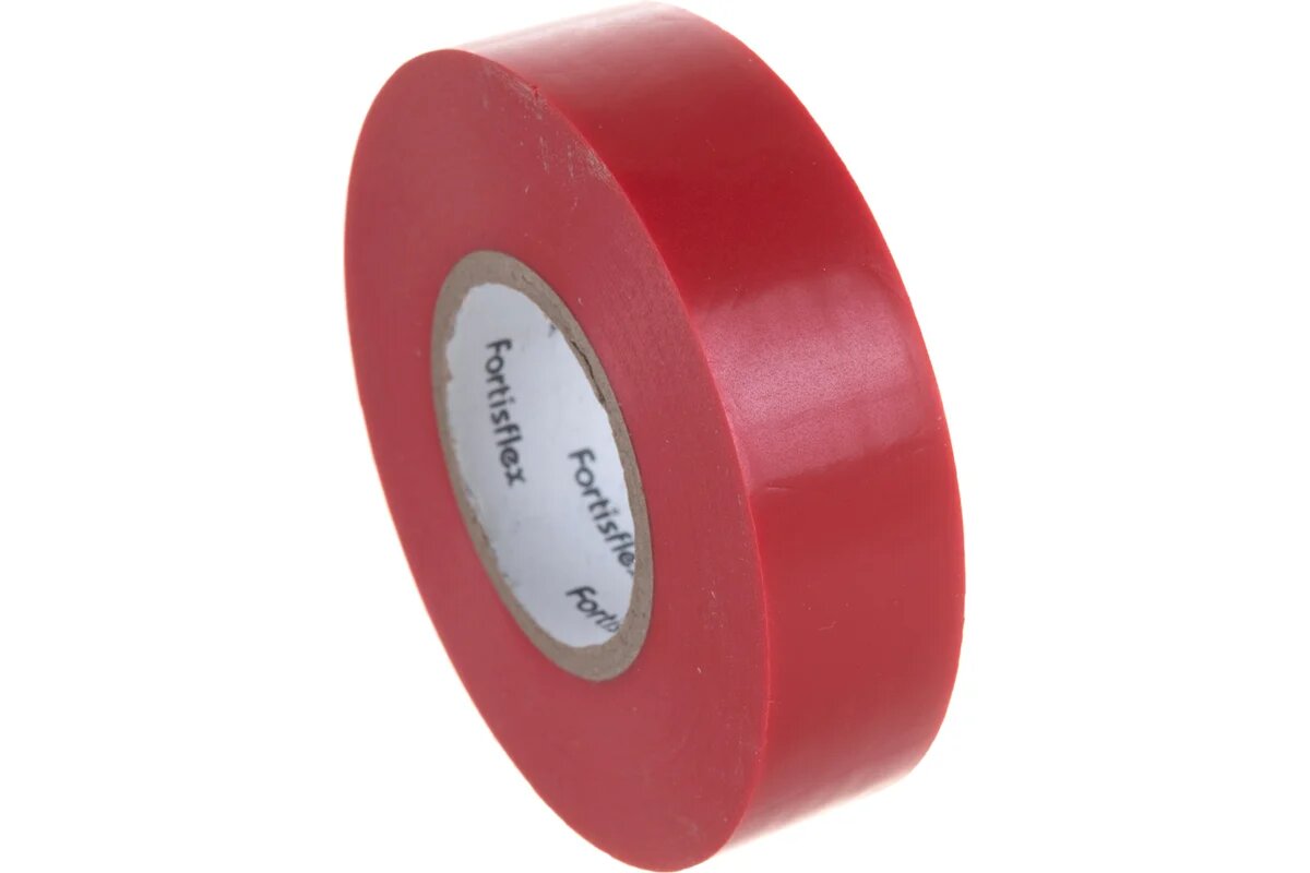 FORTISFLEX Изолента ПВХ 0,15 мм ширина 20 мм Красная 71234 для электроизоляции кабелей