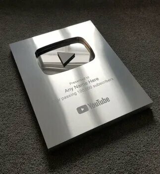 YouTube Серебро / Золото YouTube 100000 Серебряные кнопки