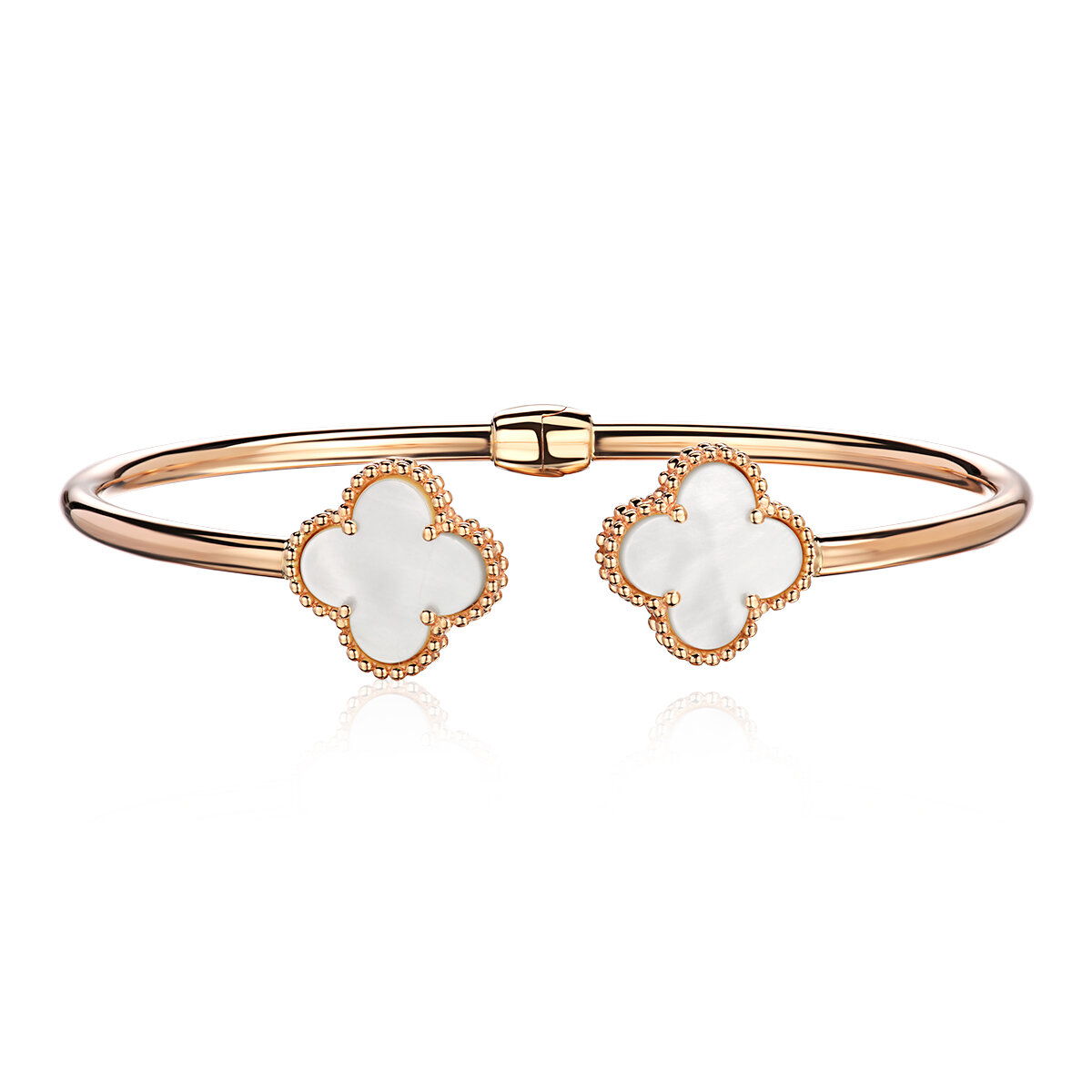 Браслет, красное золото, 585 проба, перламутр