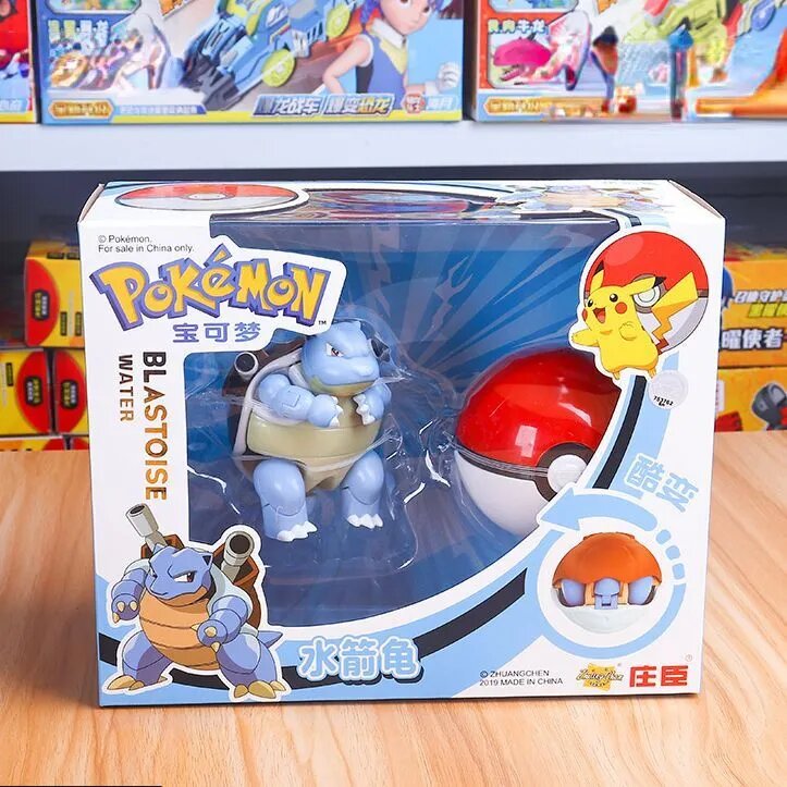 Покемон - трансформер в покеболе фигурка Пикачу Бластуаз ЧPokemon
