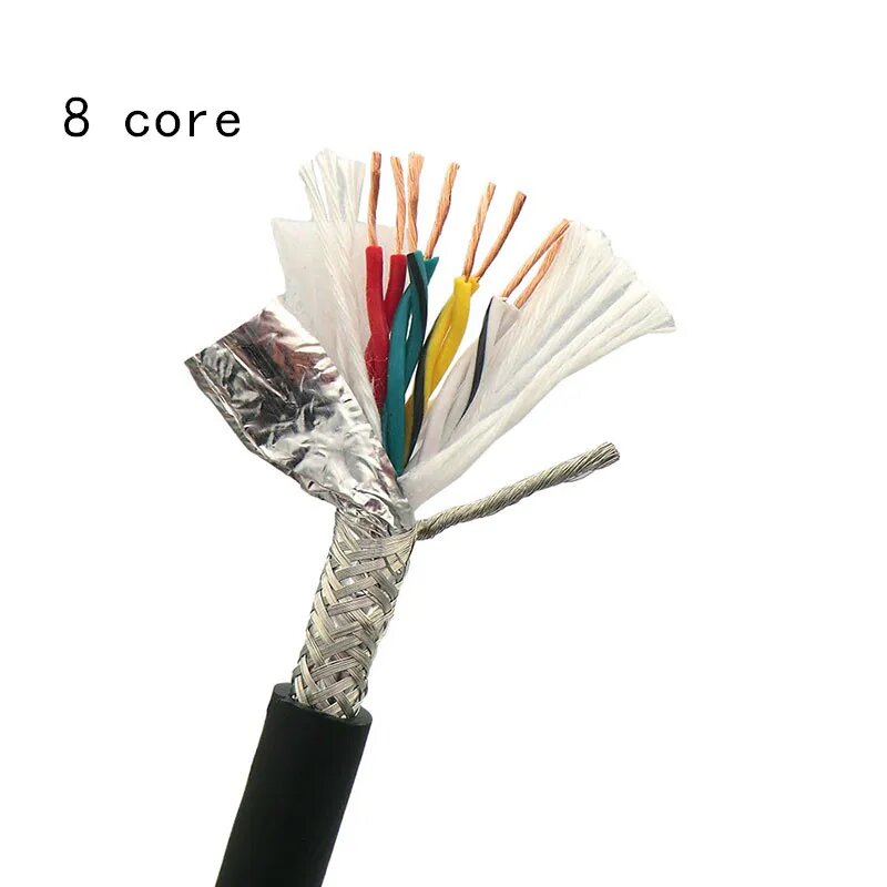 Экранированный гибкий кабель TRVVSP 10 м 0.2mm2(24AWG), 8 core