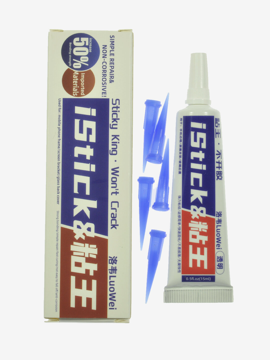 Клей для рамок, модулей, крышек LuoWei iStik быстроотверждаемый антикоррозийный высоко адгезивный 15мл прозрачный