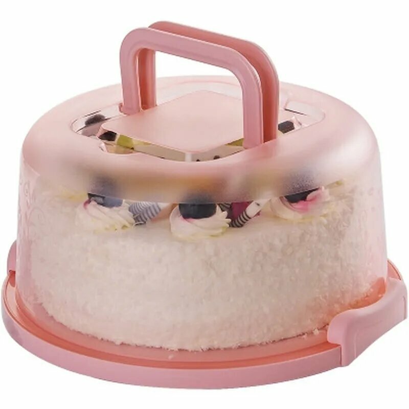 Тортница, для хранения и сервировки тортов, складная, розовая