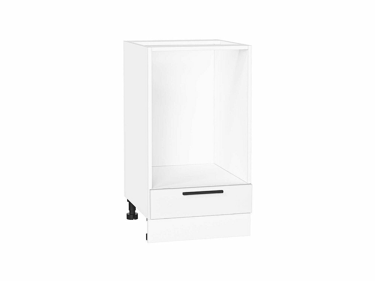 Шкаф нижний под духовку Глетчер, цвет фасада Айленд Силк, цвет каркаса Белый, 816*450*474 мм