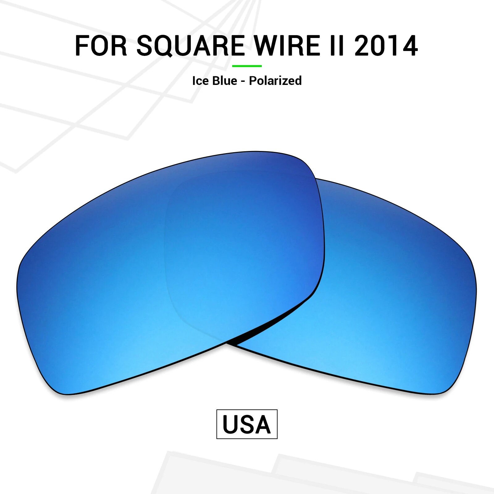 SNARK Поляризованные линзы для Oakley Square Wire Il 2014 OO4075 Ice Blue, Синий
