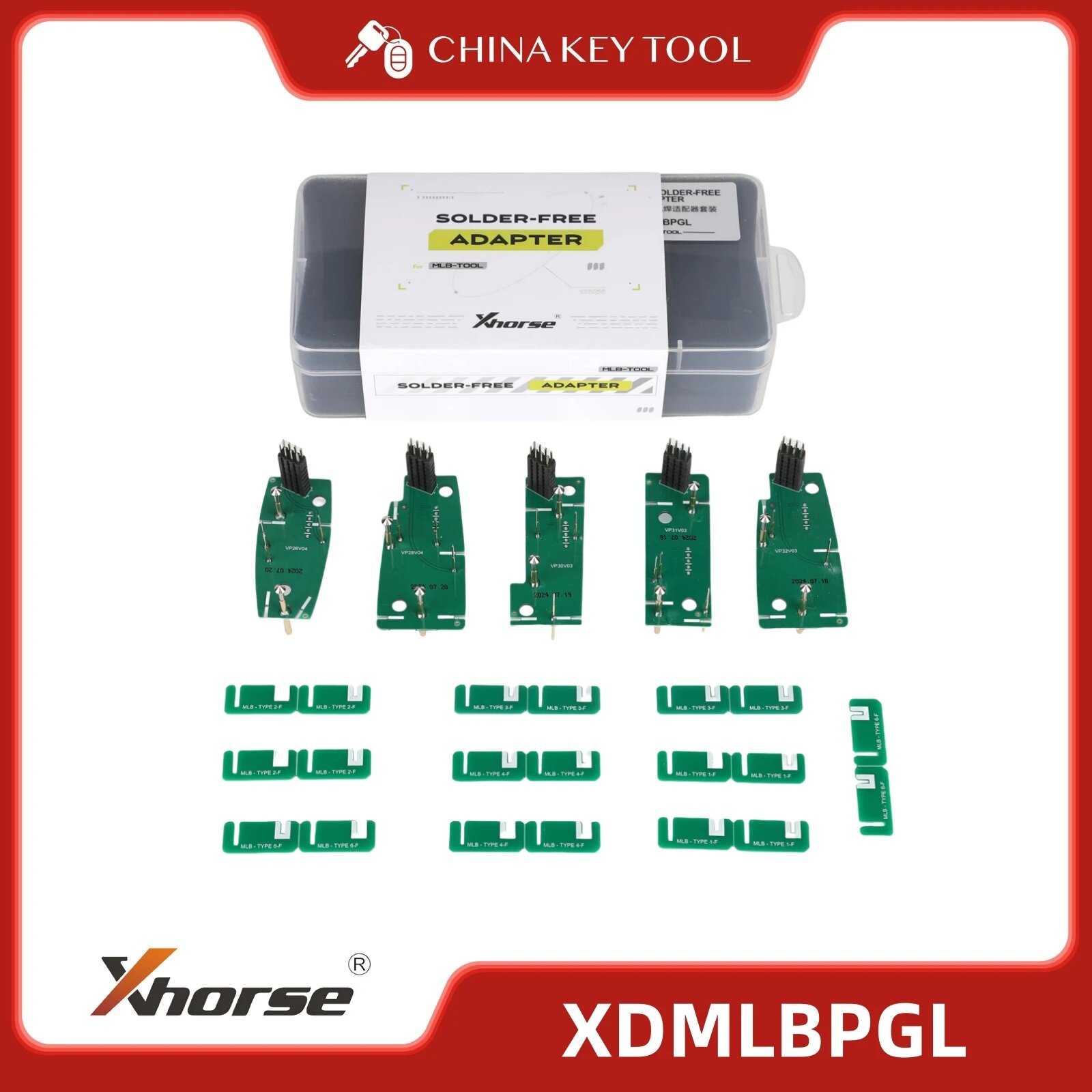 2025 Xhorse XDMLBPGL MLB Набор адаптеров без пайки Поддержка добавления ключей для моделей MLB