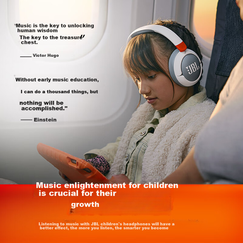 JBL JR470NC Kids' Active Noise Cancelling Wireless On-Ear Headphones for Immersive Learning, Educational Toys, Music, English Classes, White