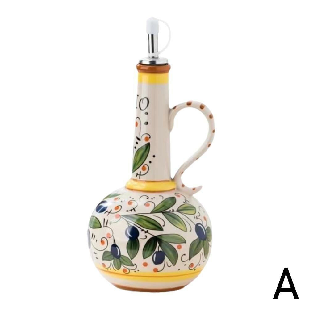 Керамическая бутылка-дозатор оливкового масла в европейском стиле