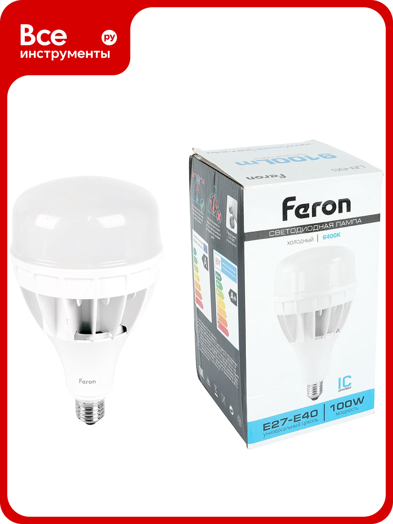 Светодиодная лампа FERON LB-65 E27-E40 100W 4000K 38219