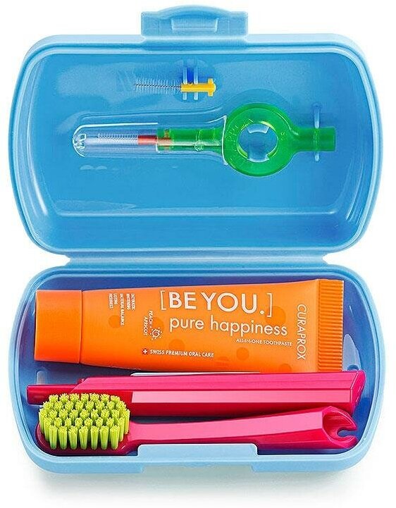 Curaprox / Дорожный набор BE YOU: CS5460, Be you 10 мл, CPS prime 07, CPS prime 09, UHS 409, бокс, синий