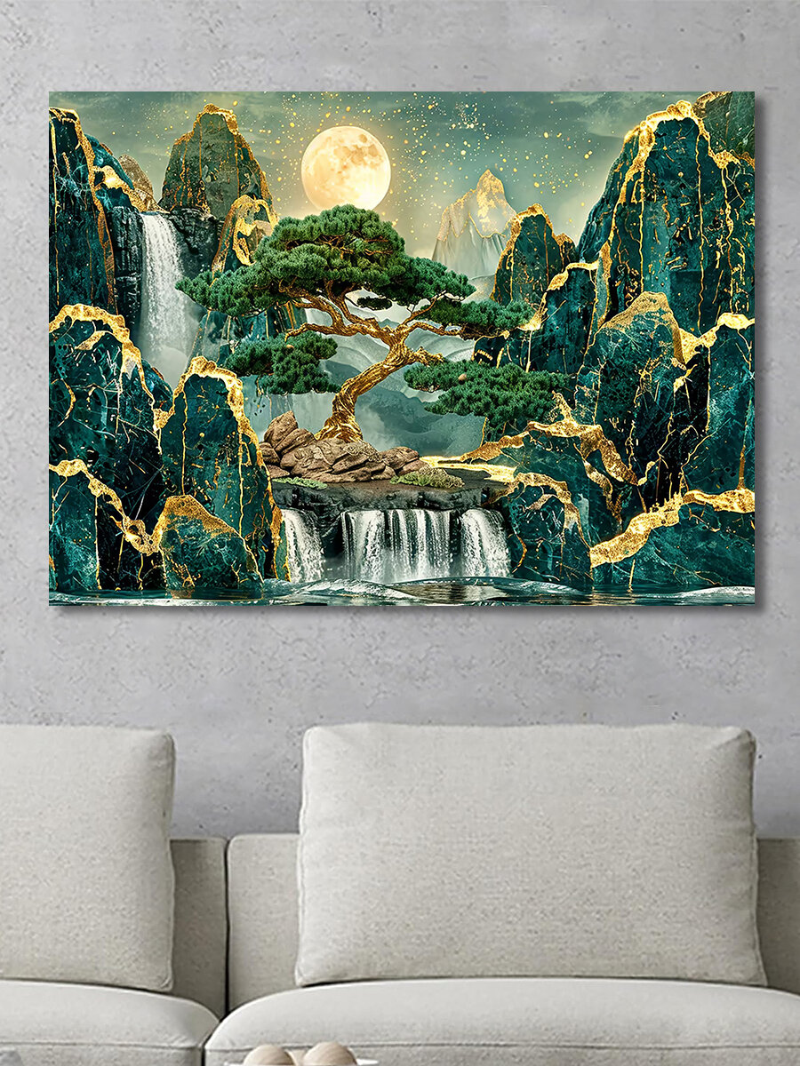 Картина на стену для интерьера - "Японский стиль, дерево", 30х40 см.