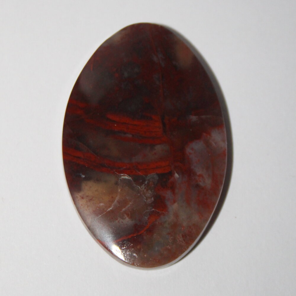 Красный Агат кабошон, натуральный камень, 36х24х3 мм, Урал, "True Stones"