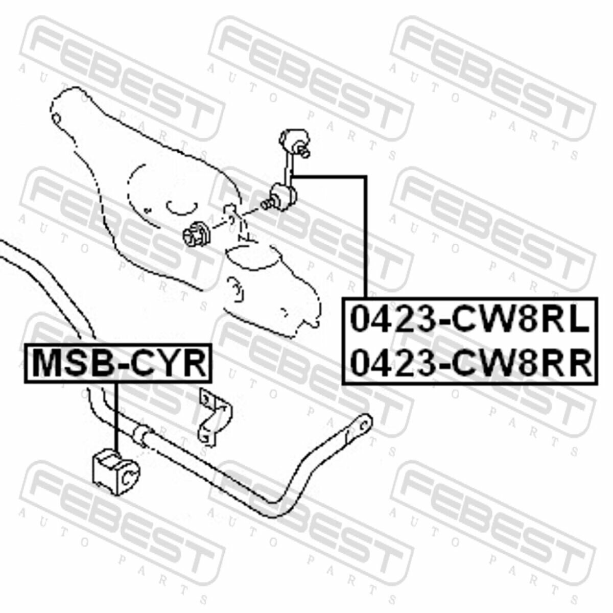 Тяга Стабилизатора Задняя Правая(Febest 0423-Cw8Rr)