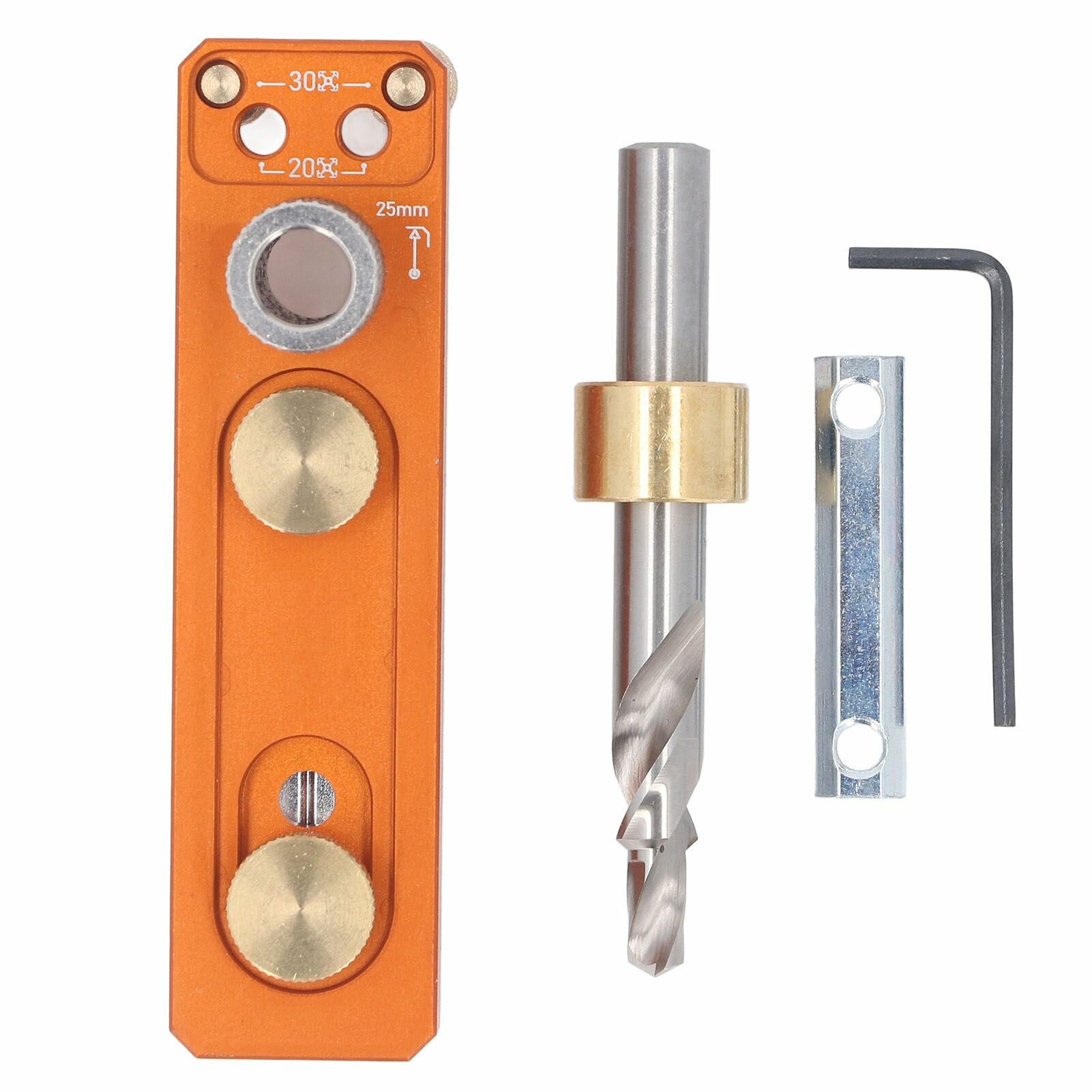 Дырокол для алюминиевого профиля с одним отверстием + ступенчатое сверло с потайной головкой M6 (фиксированный ползунок), с ползунком 30/20, устройство для определения отверстий в алюминиевом профиле