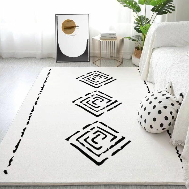 Ковер 160х180 с геометрическим рисунком, пушистый -sz