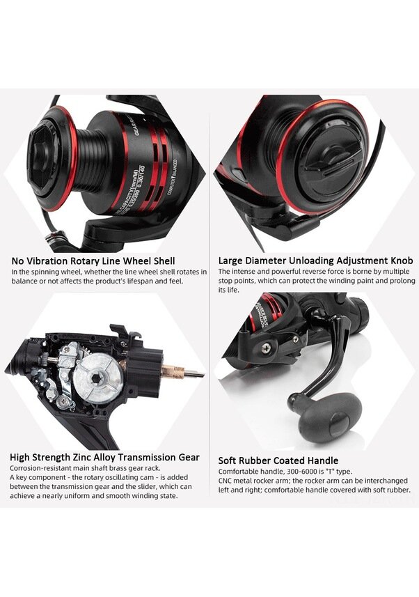 Катушка для спиннинга 4000/5000/6000, 9+1bb, нейлон, металл, высокоскоростная, легкая, для ловли форели, с двойным сбросом мощности