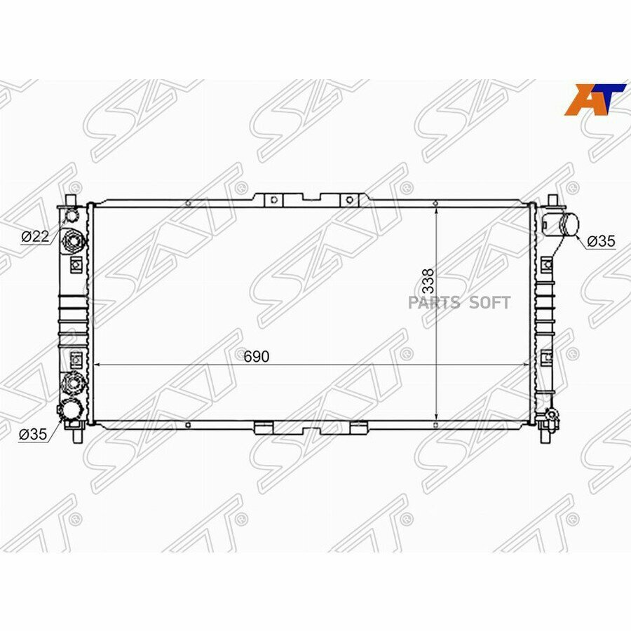 Радиатор Mazda 626 92-02 / Capella 94-02 от официального дистрибьютора, SAT, артикул SGMZ0002V6