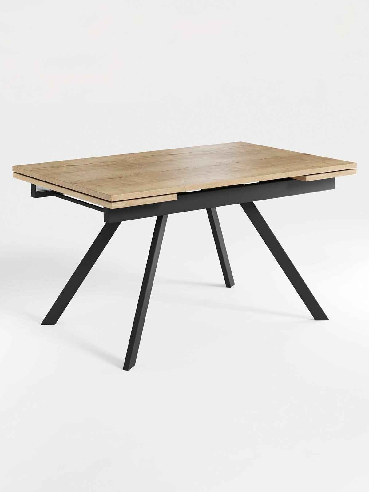 Стол обеденный рендал EGGER: Дуб Галифакс Натуральный, Царговый пояс Черный