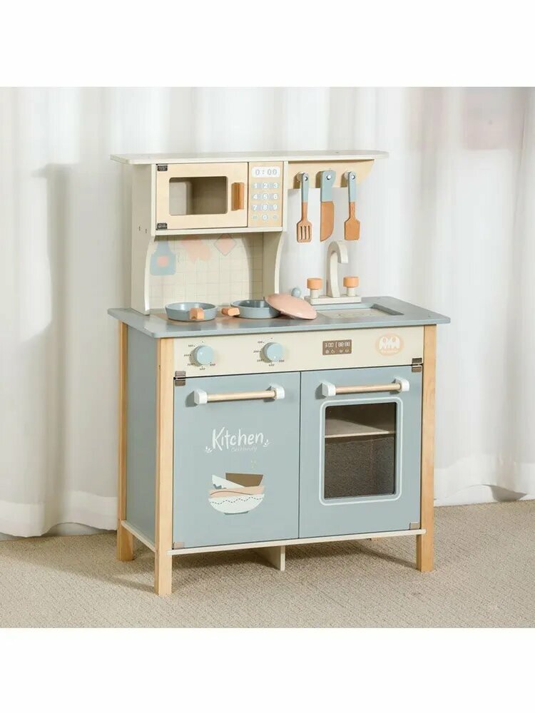 Кухня детская игровая деревянная, Деревянные игрушки, детские ролевые игры, 79см
