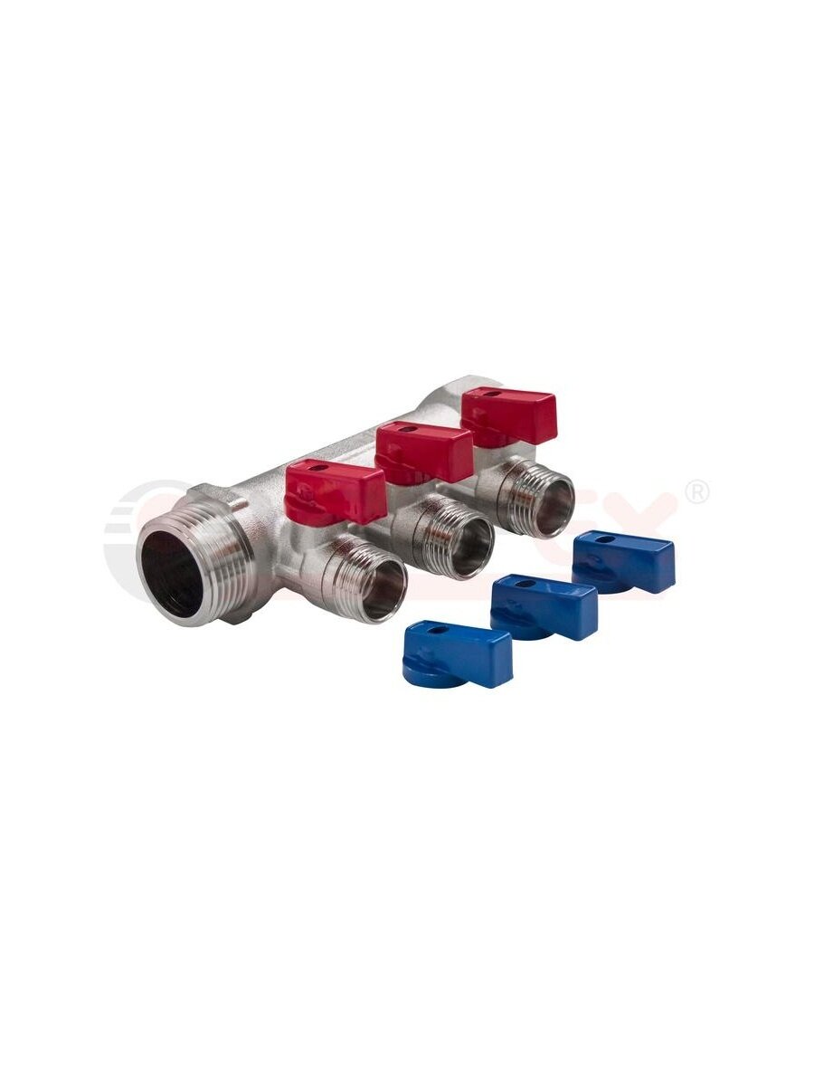 Коллектор с отсекающими кранами 1дюймх3вых. 1/2дюйм нар. (23) К VALFEX VF.580. N.0603