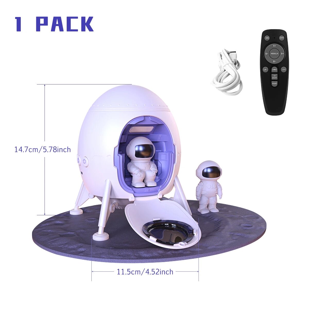 Проектор-ночник «Космонавт-исследователь» - Регулируемый Цветной Светильник «Галактика» Для Декора Спальни Или В Качестве Рож.