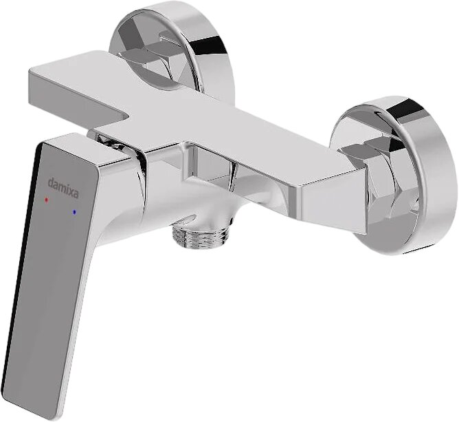Смеситель для душа Damixa Merkur 402000000 хром, глянцевый, настенный, латунный, однорычажный, без лейки, смеситель для ванны с душем