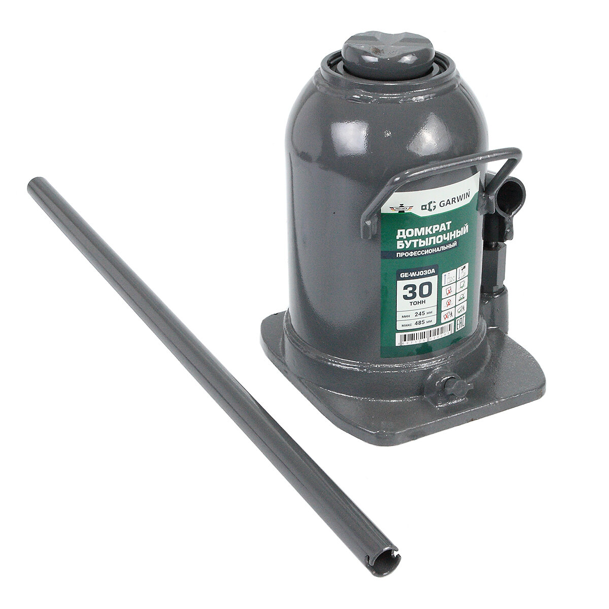GARWIN PRO GE-WJ030A Домкрат бутылочный профессиональный г/п 30 т, 245-485 мм