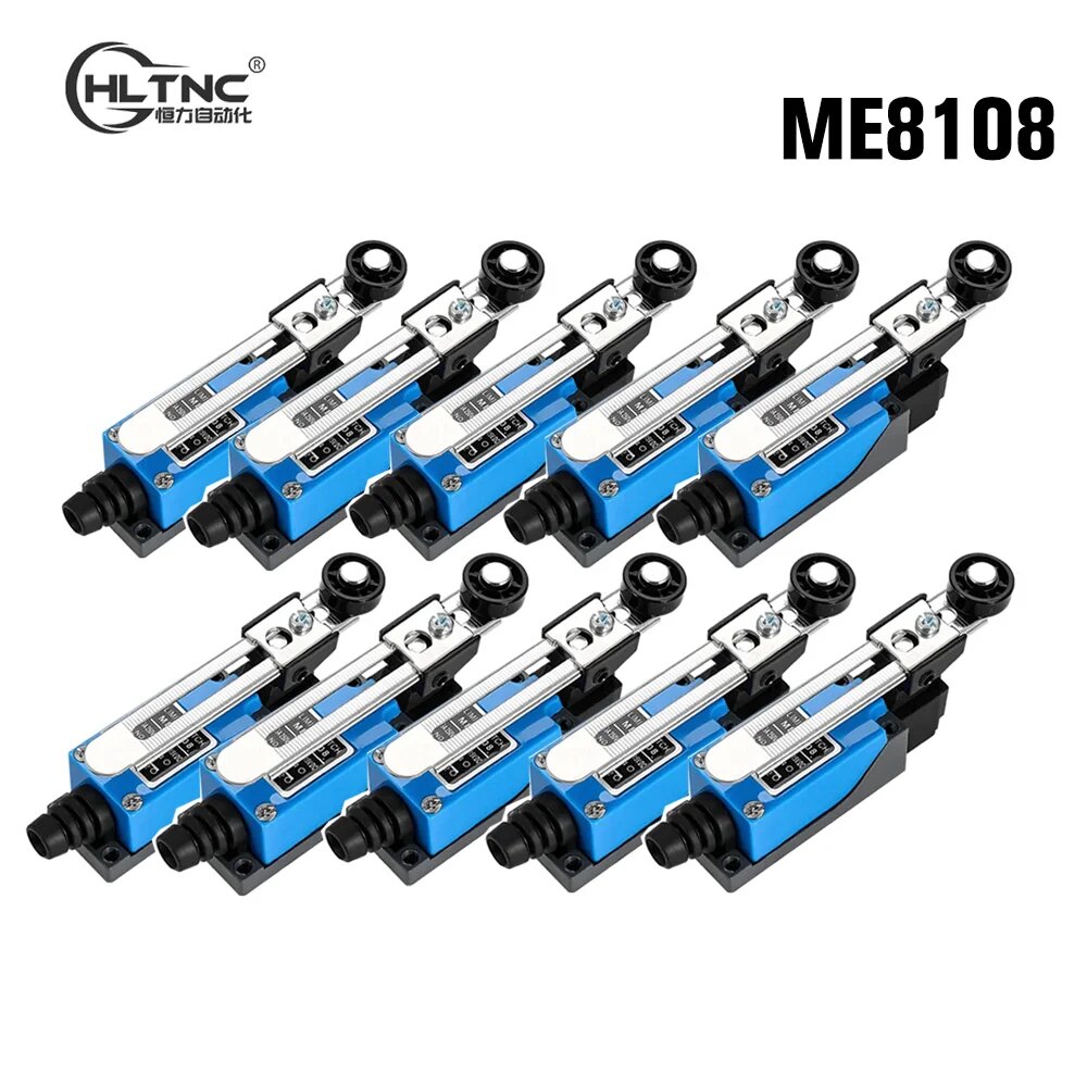 HLTNC 10PCS ME8108 250V 5A Миттєвый роликовый рычаг Тип AC Мини-микроконцевой выключатель с 1NO 1NC для фрезерного станка с ЧПУ Лазерный плазменный фрезерный станок