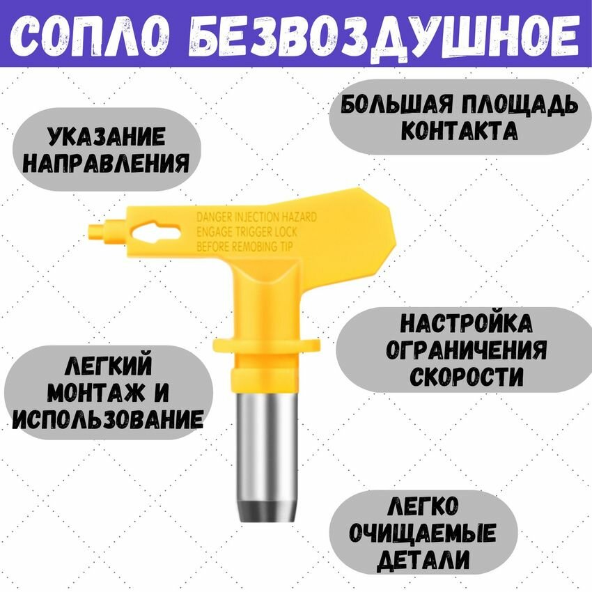 Сопло безвоздушное №215 для краскопульта: равномерное распыление, угол 20 градусов, универсальное применение