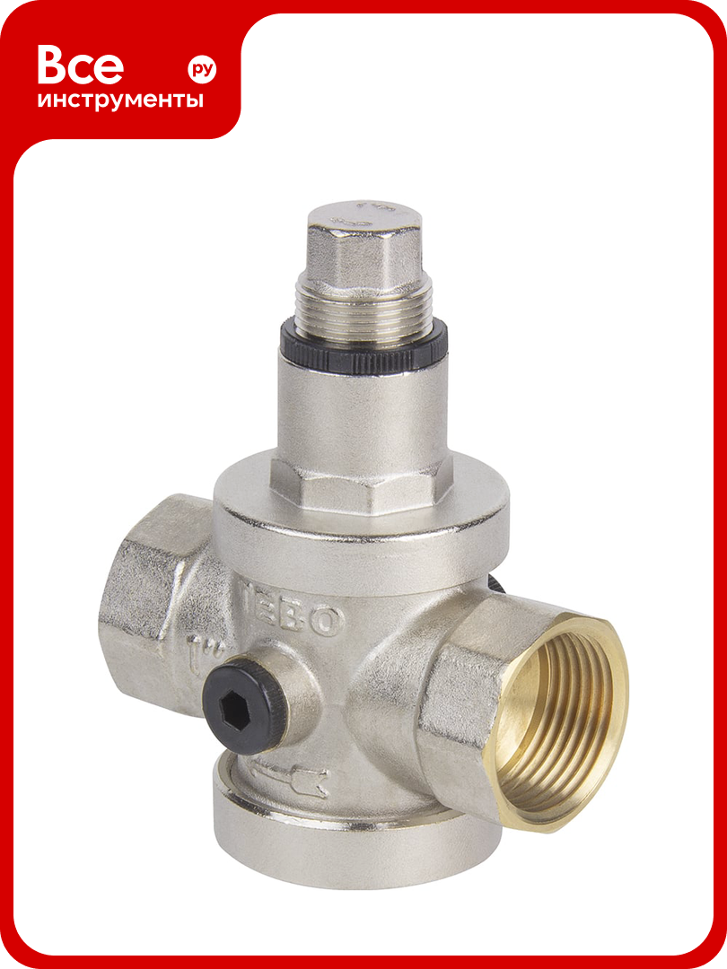 Редуктор давления поршневой TEBO ВН/ВН 1" с выходом под манометр T-АБ.701.1. CN, регулируемого снижения давления