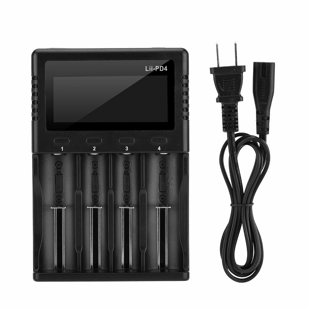 Зарядное устройство Liitokala Lii pD4 LCD Smart Battery Charger на 4 слота, универсальная быстрая зарядка аккумуляторов с цифровым дисплеем