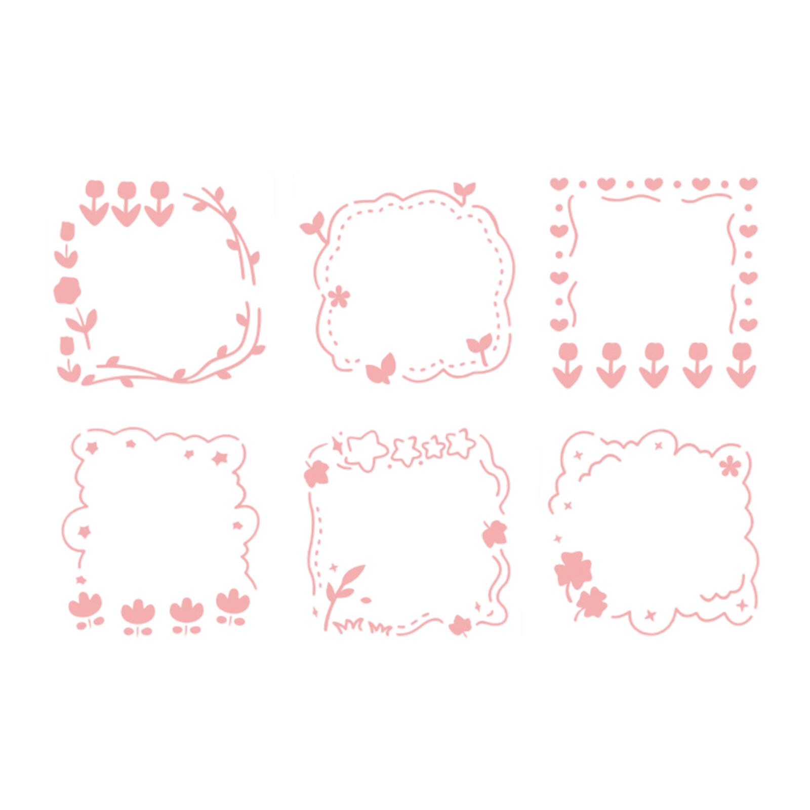 6 шт Трафареты для цветов шаблоны рисования