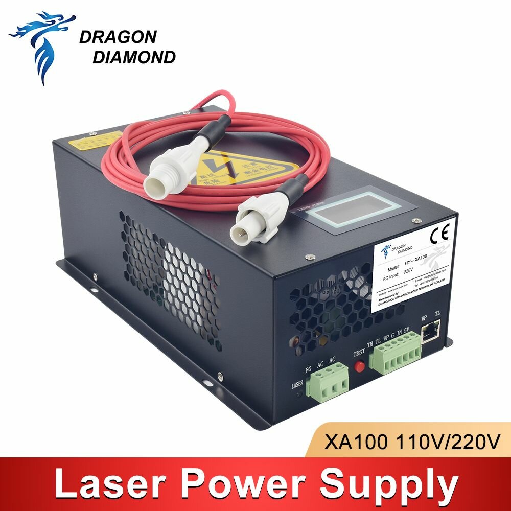 1 шт. HY-XA100 Блок питания для лазера Co2 с ЖК-панелью для стеклянной трубки 80-100 Вт и лазерной резки и гравировки