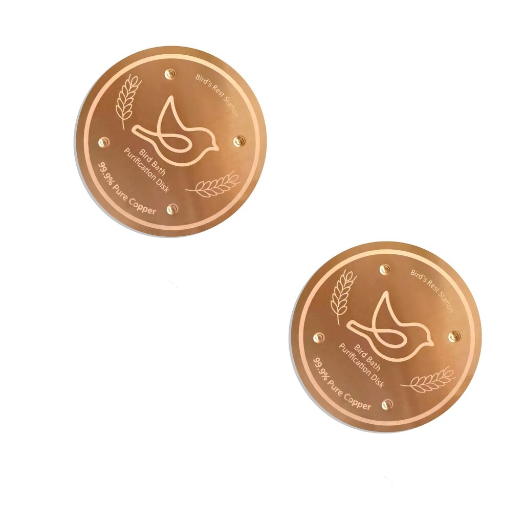 Медный диск для очистки воды в птичьей ванне с удобной конструкцией