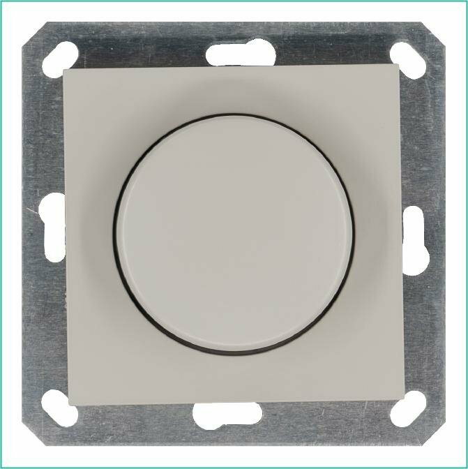 Светорегулятор поворотно-нажимной (диммер) LED 30-400Вт 1gang 2way механизм тауп Jasmart G4012T