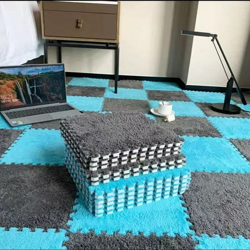 Мягкий плюшевый коврик-пазл, 30х30 см, для дома, детской комнаты и йоги, набор из 10 штук, безопасное и удобное одеяло.