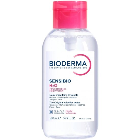 Мицеллярная вода Bioderma Sensibio H20 для чувствительной кожи (с помпой), 500мл